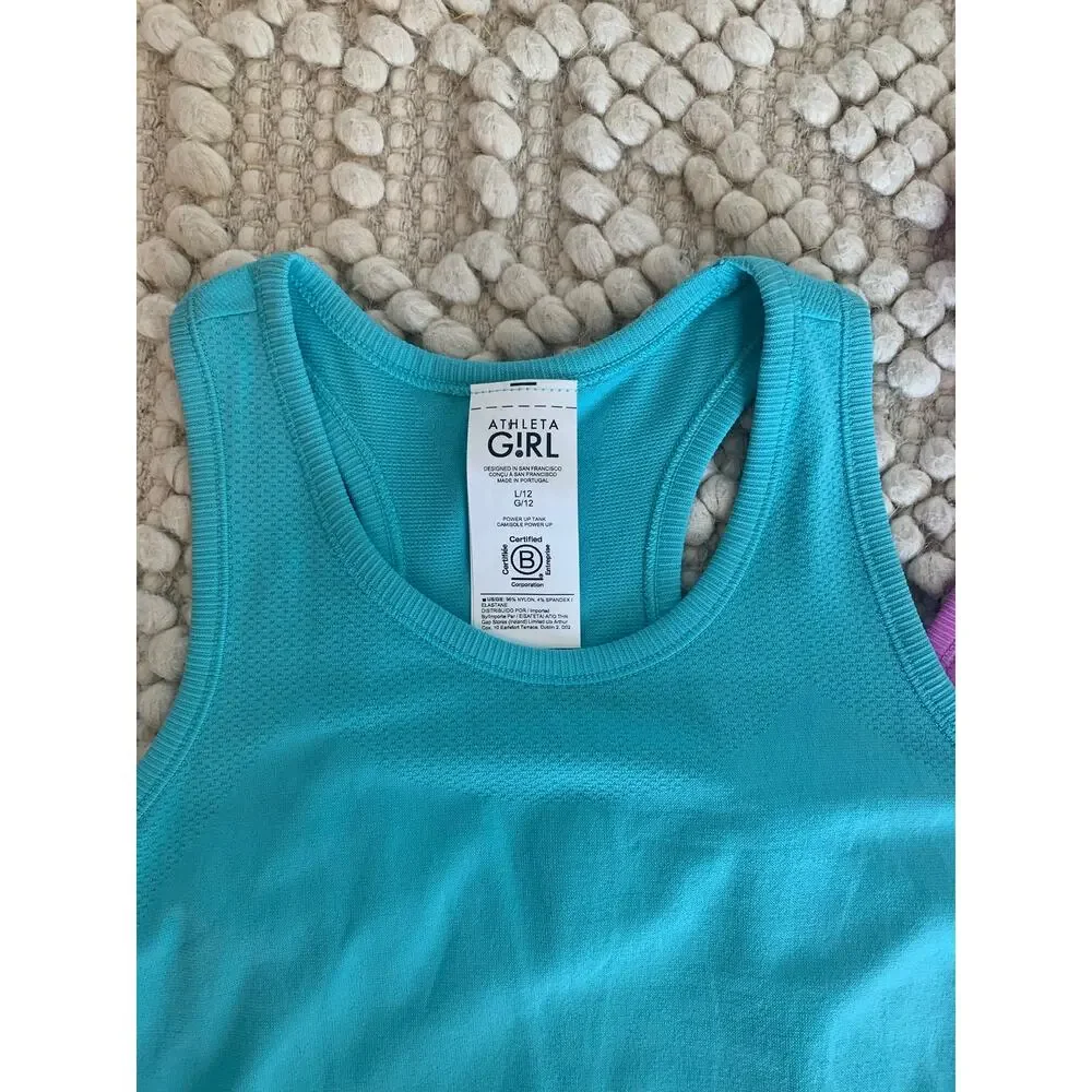 Athleta | Shirts & Tops | Athleta Bubdle Of Two Power Up Tanks Purple ...